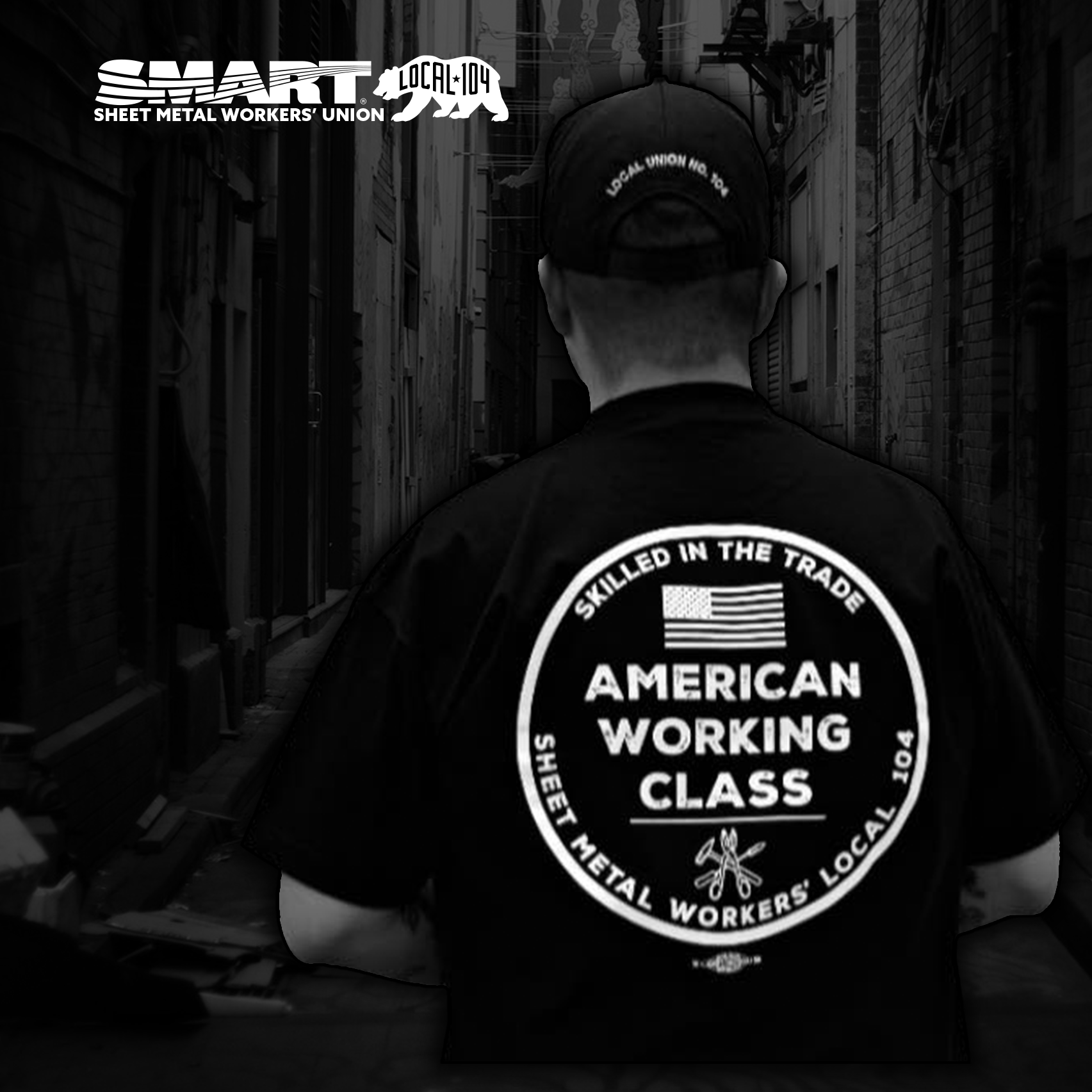 Limited American Working Class T Shirt Smw Local 104